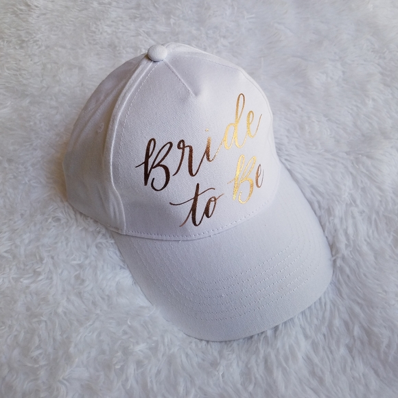 Accessories | White Gold Bride To Be White Baseball Cap | Poshmark
